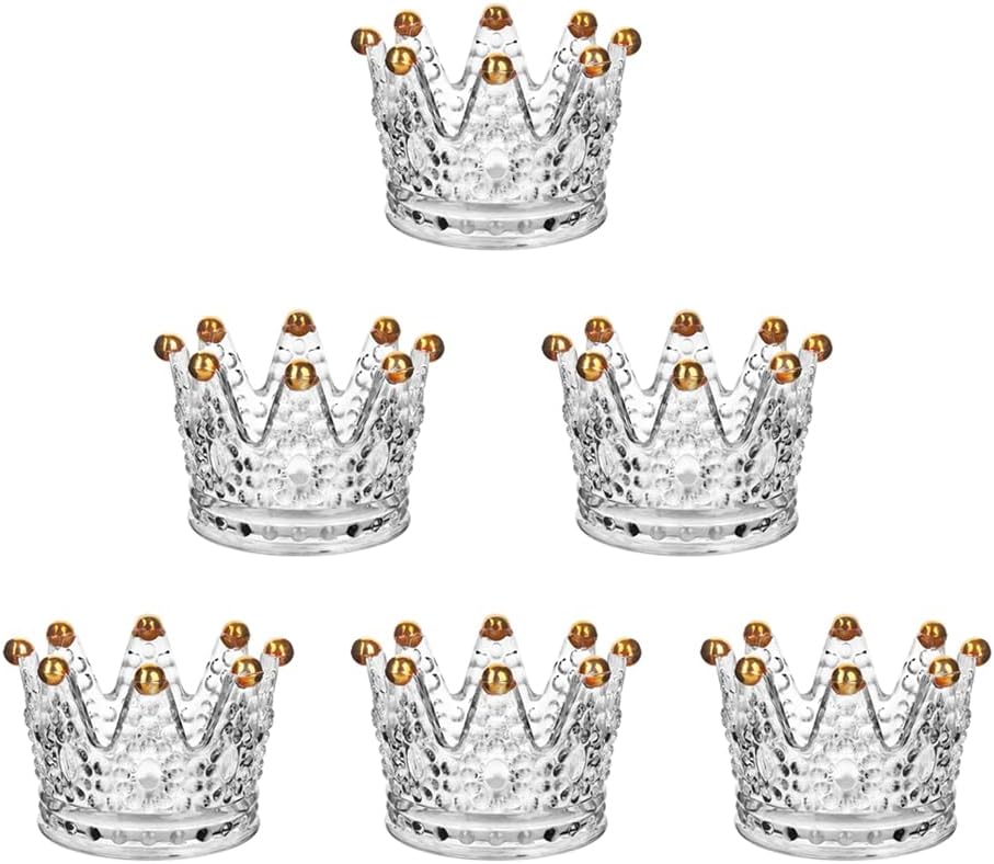Amazon.com: RGBYHR Candle Holders Crown Glass Tealight Candle Holder ...