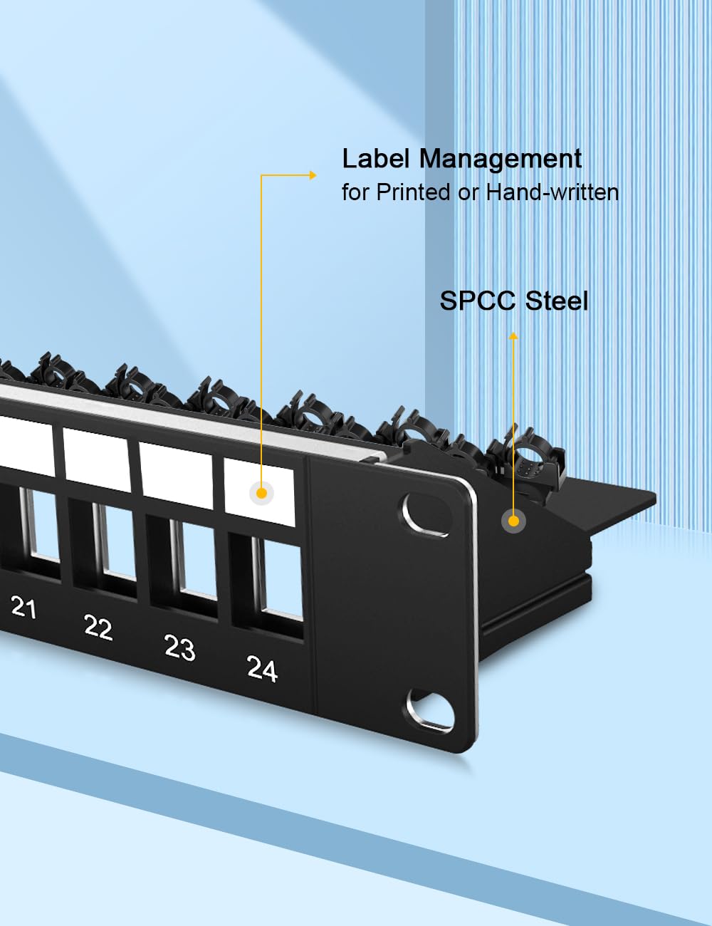 Snapklik.com : Enmane 24-Port Blank Keystone Patch Panel For Rackmount Shielded 1U 19inch ...