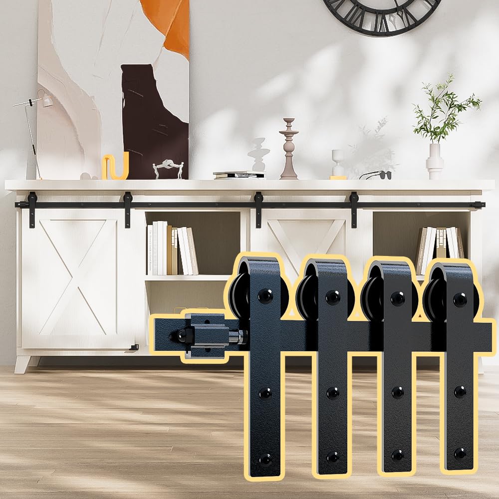 Amazon.com: AONAYIOA 4 FT Double Door Mini Sliding Barn Door Hardware ...