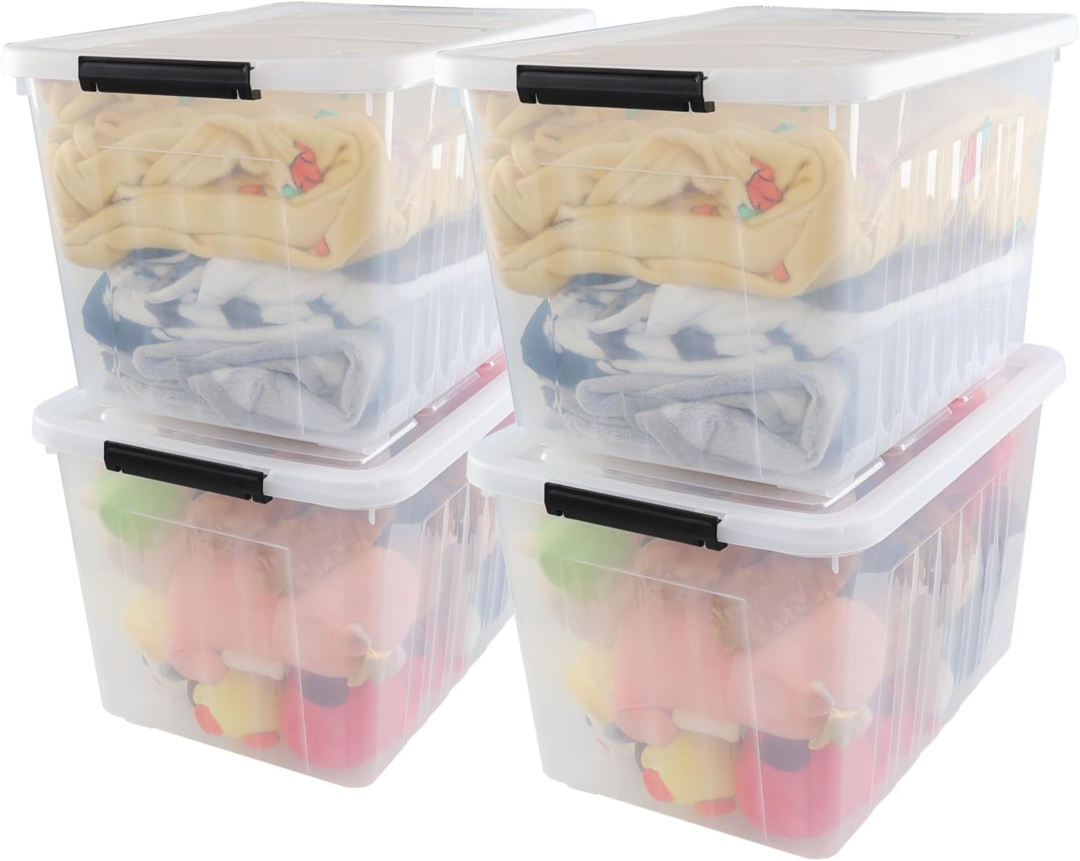 Amazon.com - Taysisiter 22 Quart Clear Latching Bin, Plastic Storage ...