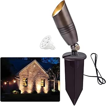 Cheopha Low Voltage Landscape Light Outdoor Spotlight 12V Brass Solid ...