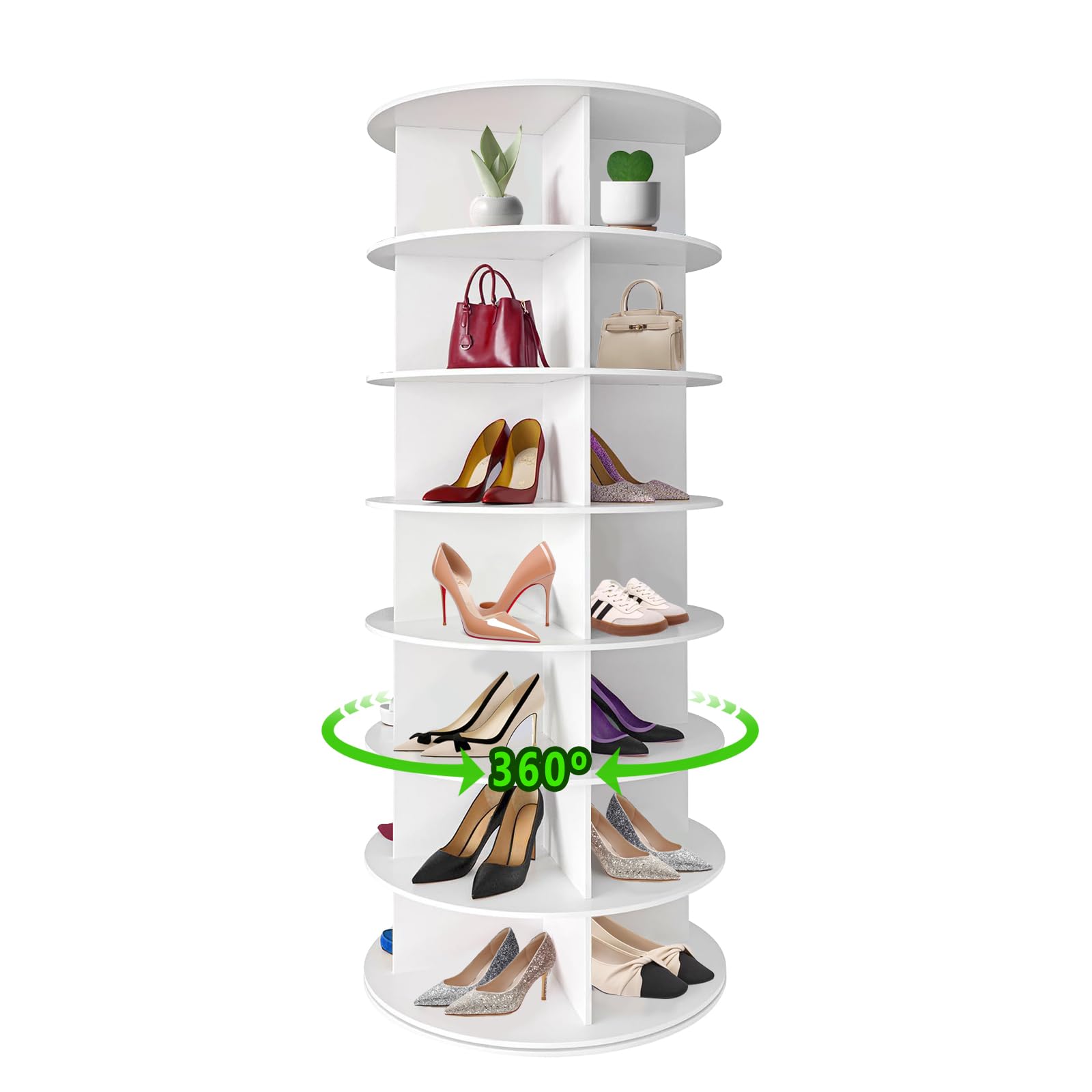 Rotating Shoe Rack,7 Tier Spinning Shoe Rack,Revolving 360° Shoe Rack ...