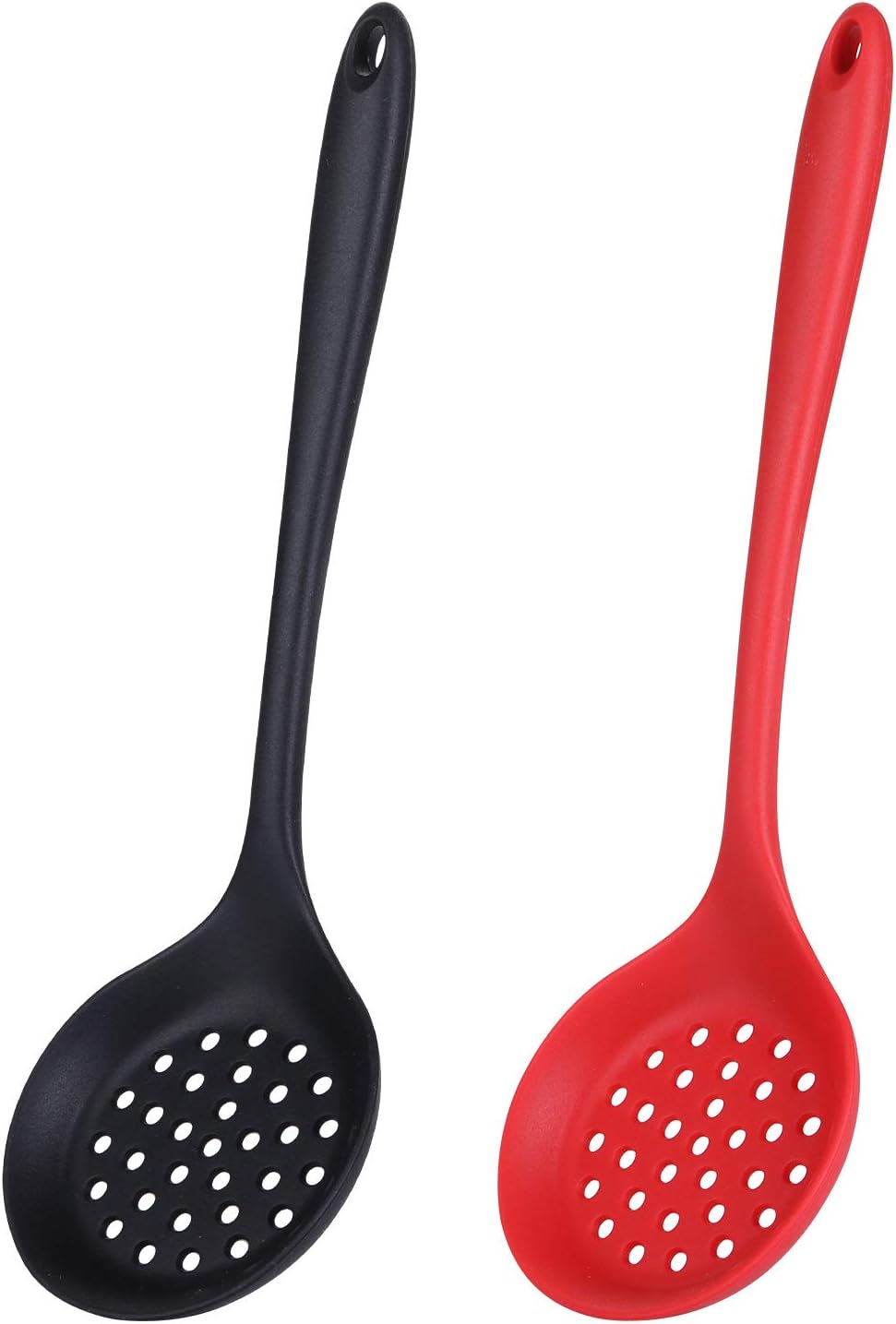 Amazon.com: LARCISO 2 Pieces Strainer Spoon Silicone Non-Stick Slotted ...