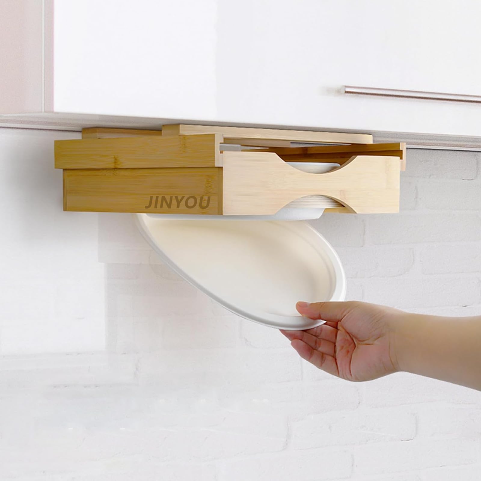 Amazon.com - JINYOU Paper Plate Dispenser, 【New Upgrade】 Paper Plate ...