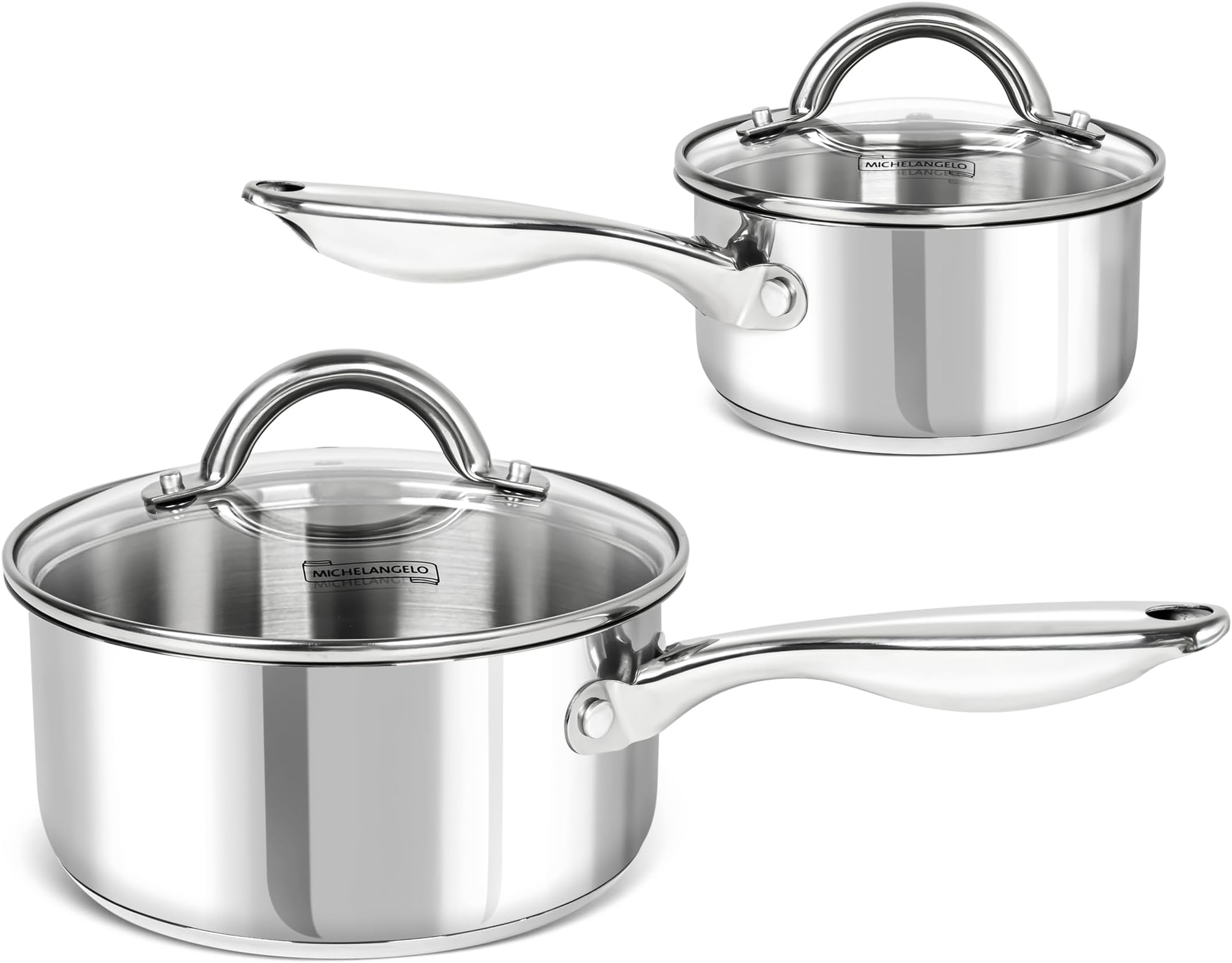 Amazon.com: MICHELANGELO Stainless Steel Saucepan with Lid & Pour Spout ...