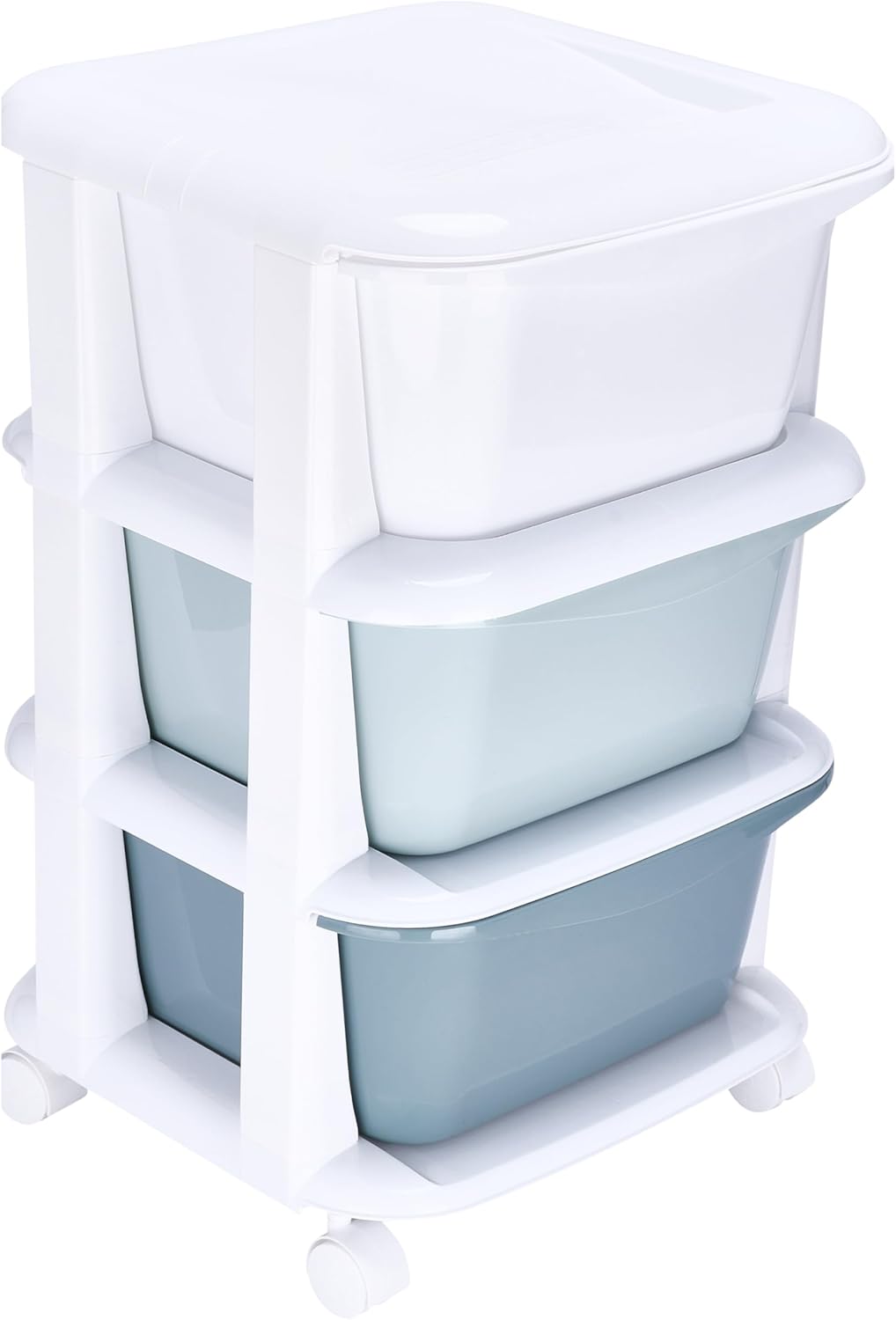 Amazon.com: G-Rack Plastic 3 Drawer Storage with Wheels - Green ...