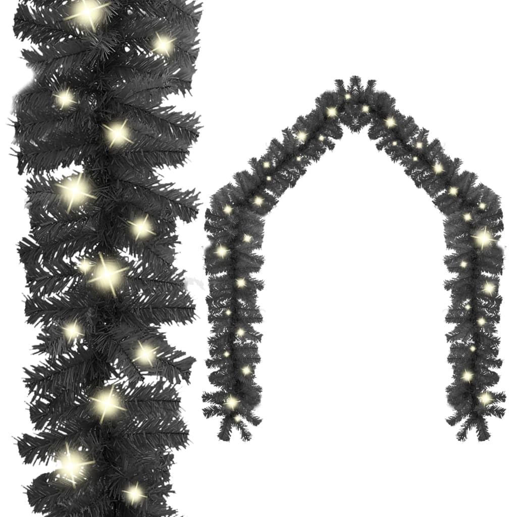 "vidaXL Christmas Garland with LED Lights - Spectacular 10m Black ...