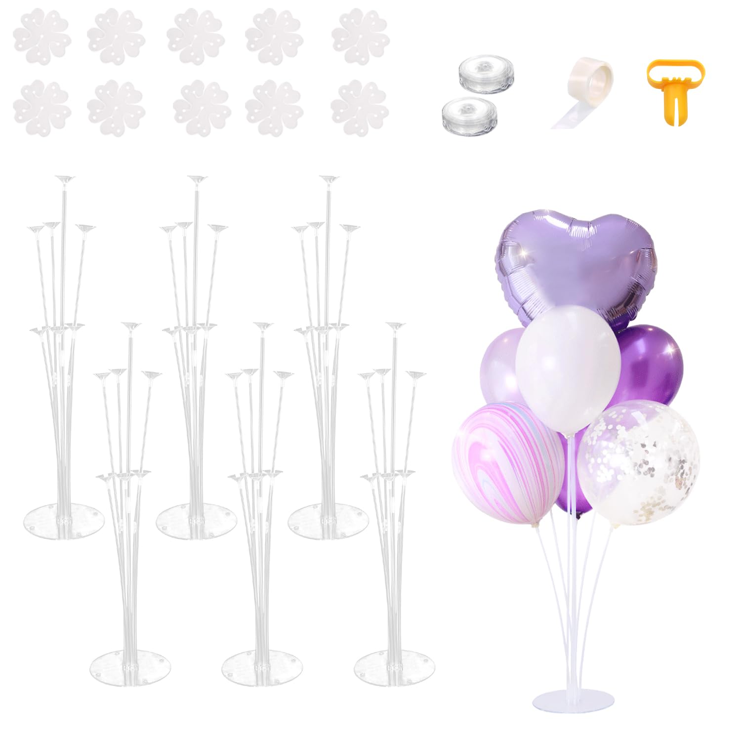 Balloon Table Stand Kits, 6 Set Balloon Centerpiece Stand Holders,10 ...