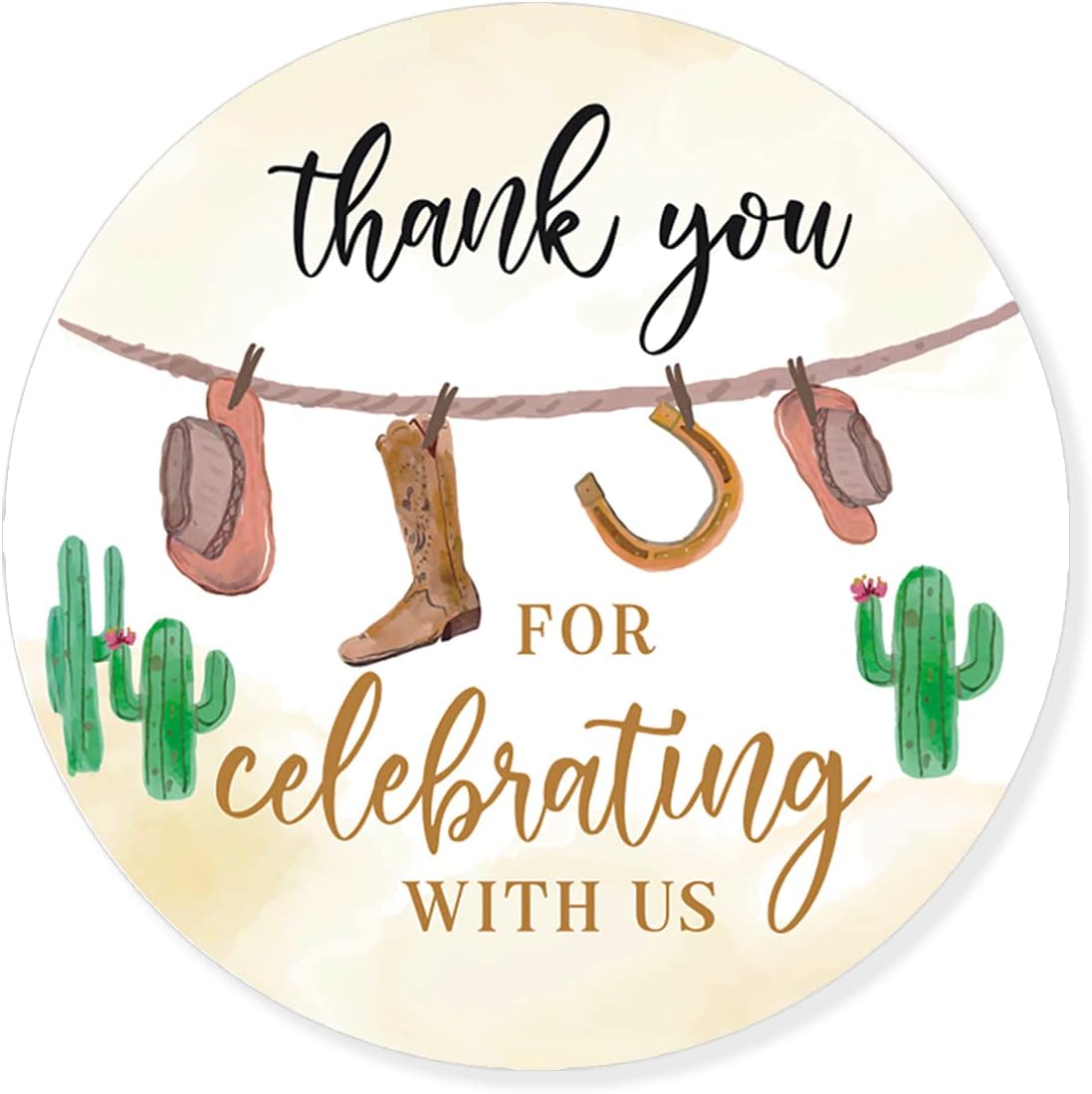 Amazon.com: 2.4 Inch Cute Cowboy Thank You for Celebrating with us ...
