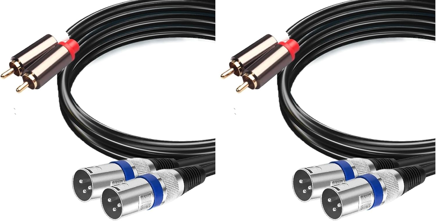 Amazon.co.jp: AZNABLE XLR RCA 変換 ケーブル マイク キャノンケーブル (オス, 1.5m) (× 2 ...