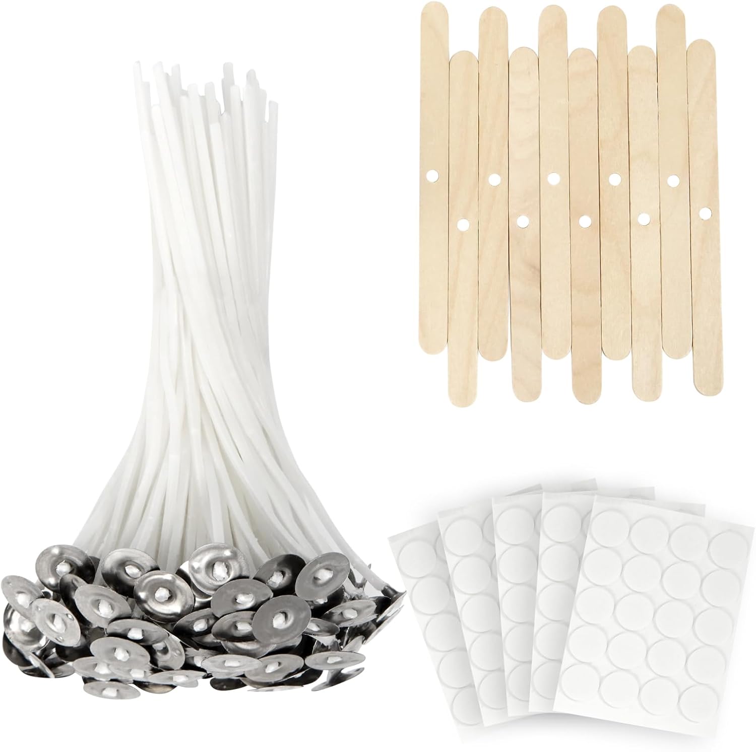 Gunlar Candle Wicks 100Pcs with 10 Candle Wick Holders & 80 Glue ...