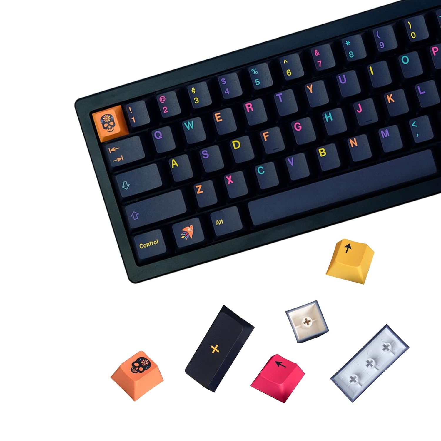 129 Keys Underworld Black Keycaps, PBT Color Letter Dye-Sublimation ...