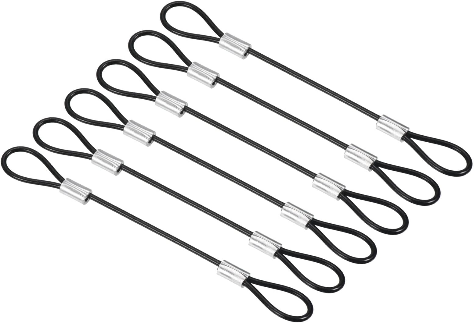 PATIKIL 5 Inch Safety Cable Lock, 6 Pack Stainless Steel 2mm Dia ...