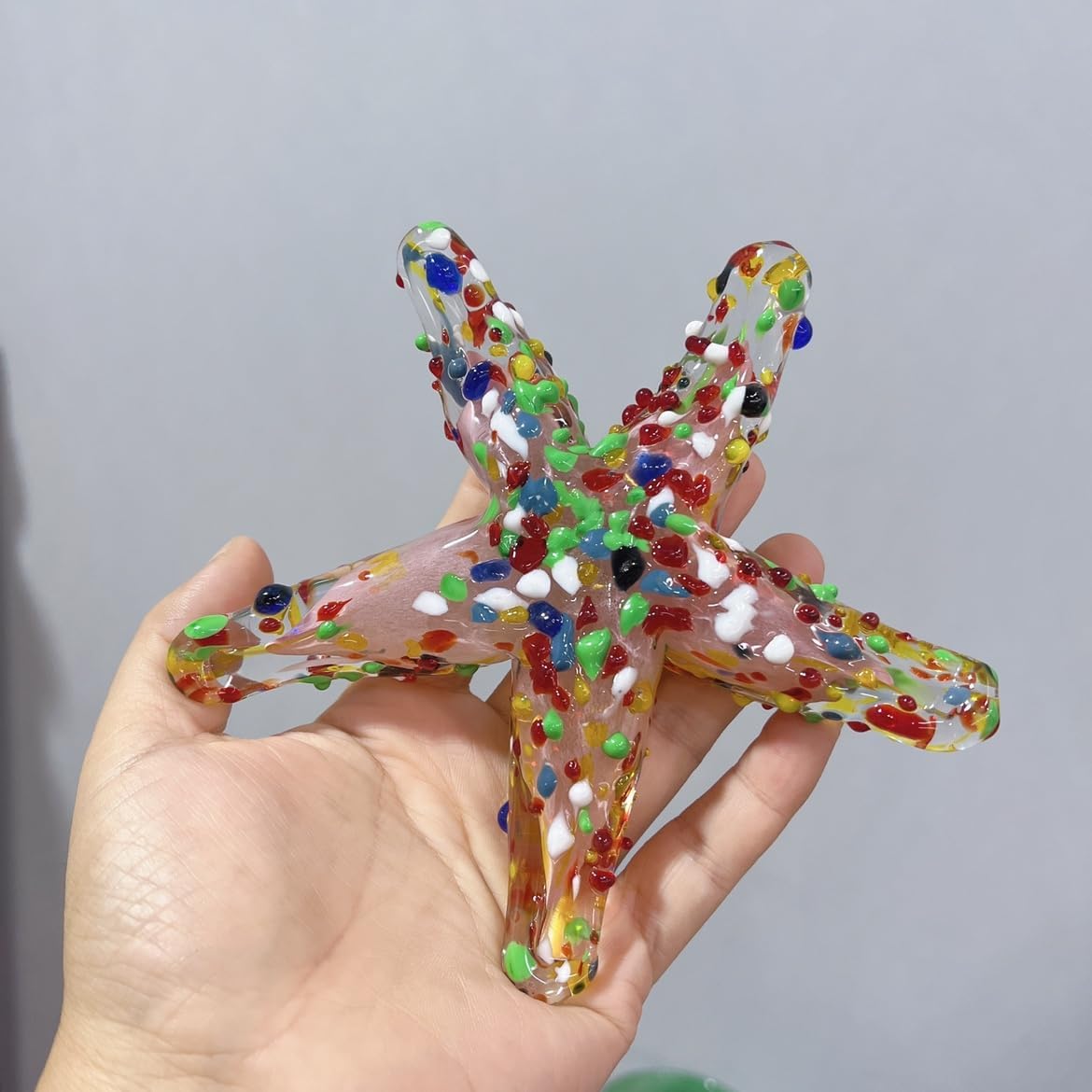 Amazon.com: DECRZPB Coloured Glaze Handmade Glass Colorful Starfish ...