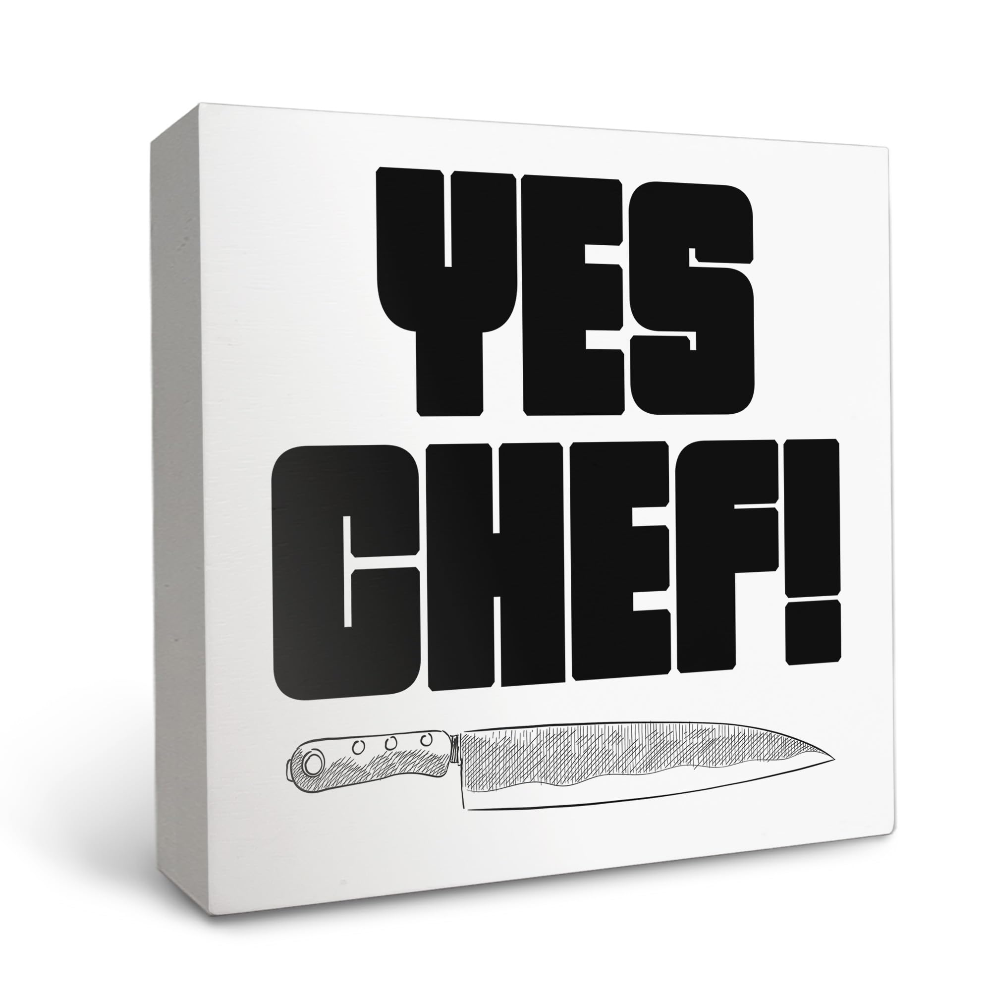 Amazon.com: OFlich Kitchen Signs - Yes Chef Wooden Box Sign, Chef ...
