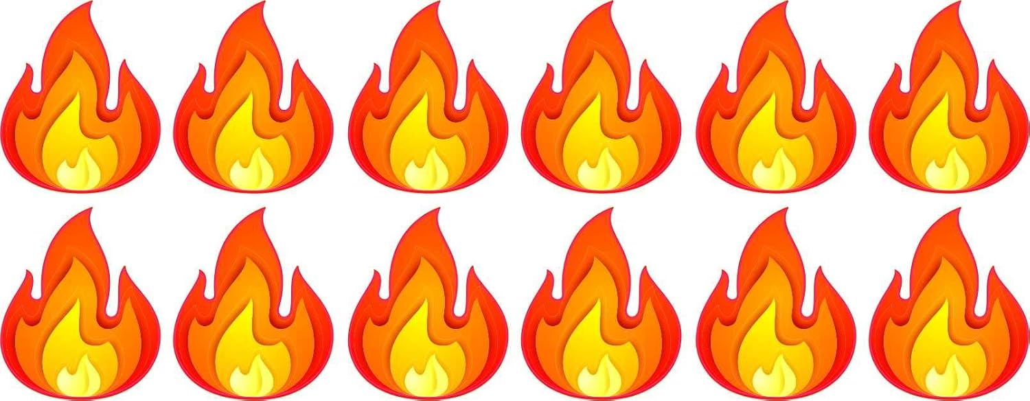 Amazon.com - StickerTalk Die Cut Fire Vinyl Stickers, 1 Sheet of 12 ...