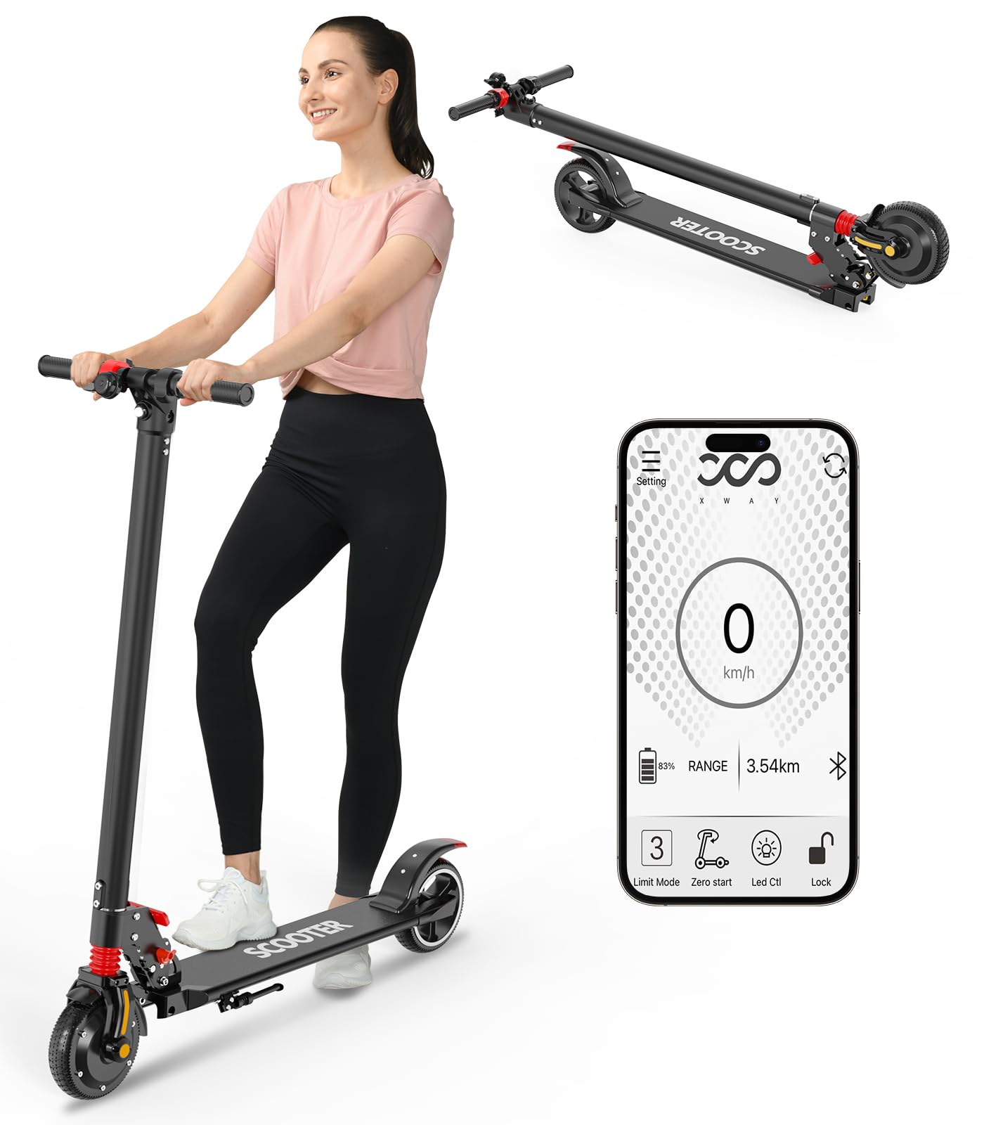 Snapklik.com : Electric Kick Scooter, Max 15MPH Power By 250W Motor,5 ...