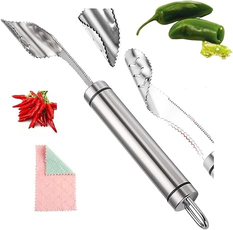 Amazon.com: 2023 New Pepper Seed Corer Remover with Cleaning Cloth ...