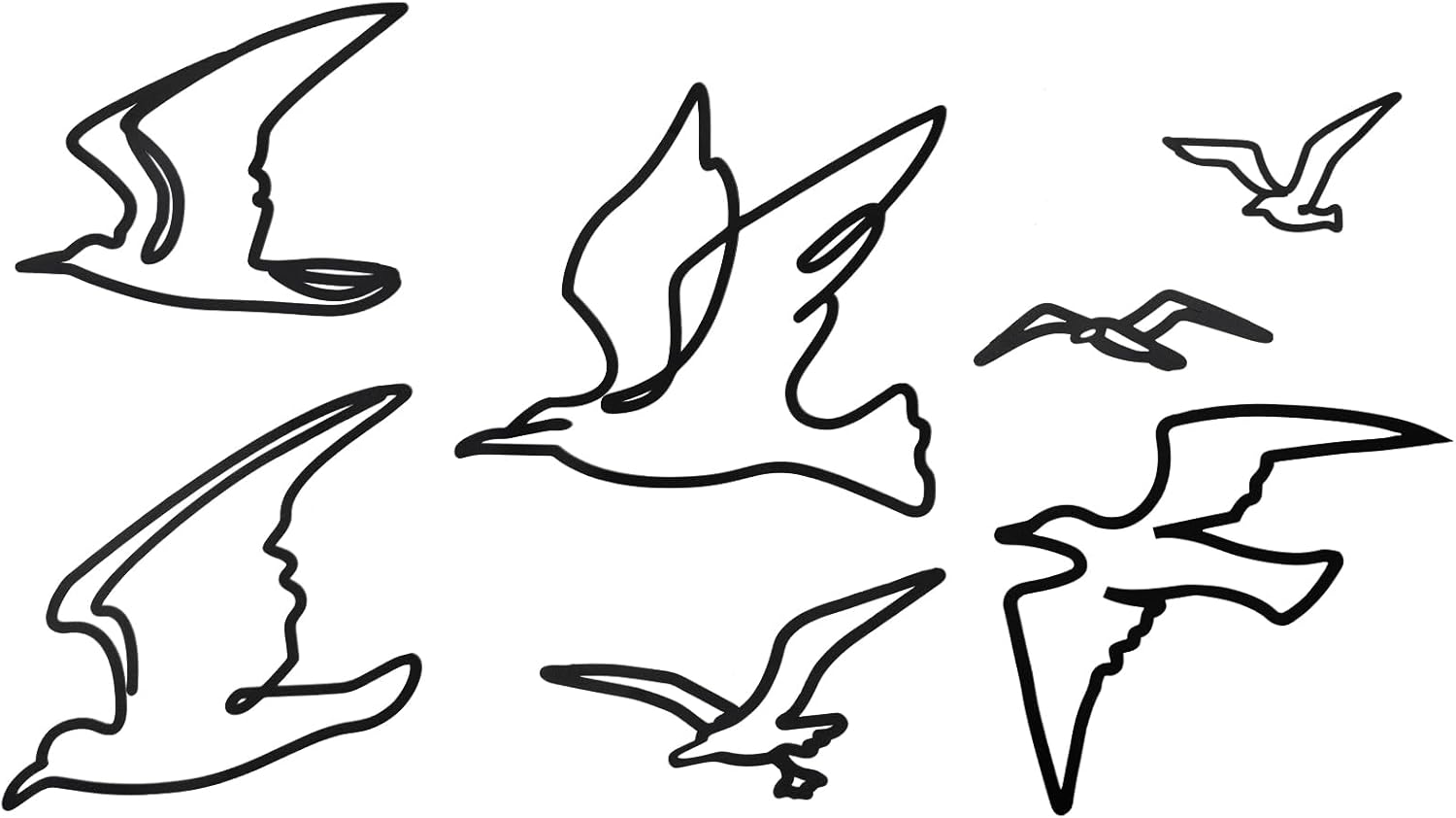 Amazon.com: CroBlissful 7 Pcs Metal Seagull Wall Decor Nautical Ocean ...