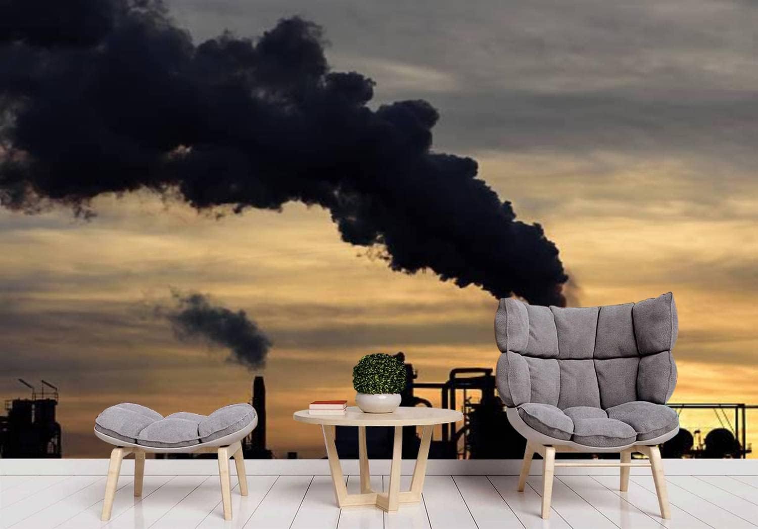 AUHOVIMGZ Vintage Air Pollution Canvas Wallpaper Self Adhesive ...