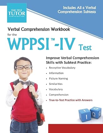 Verbal Comprehension Workbook for the WPPSI-IV Test : Publishing, LLC ...
