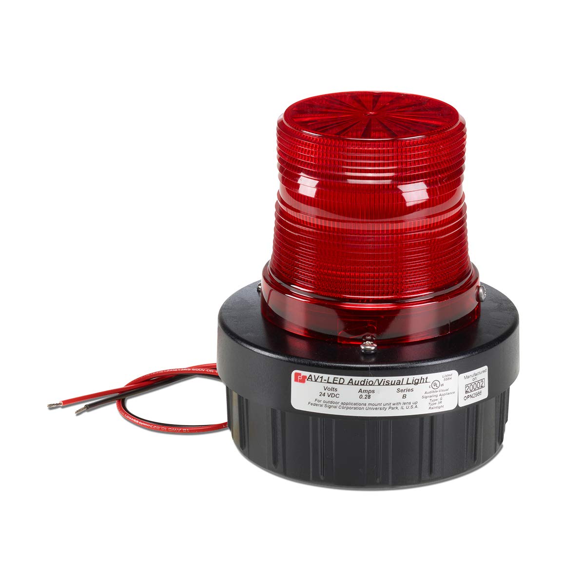 Federal Signal Warning Light w/Sound, LED, Red, 24VDC : Amazon.in ...