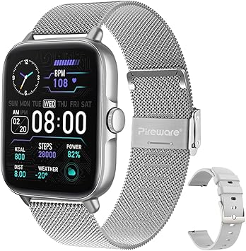 Pireware Elegance 3 Smartwatch Damen Herren Premium Fitnessuhr mit Schrittzähler, Pulsuhr ...