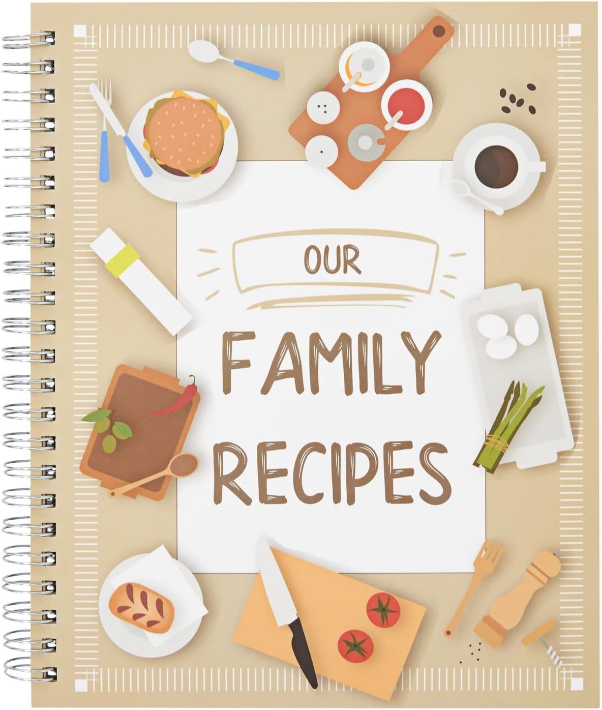 Amazon.com: JUBTIC Recipe Book to Write in Your Own Recipes,Sprial ...