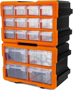 HORUSDY 16-Drawer Parts Organizer Storage Cabinet with Wall-Mountable ...