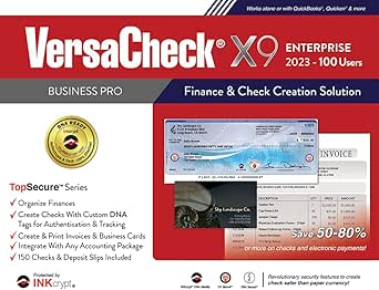 Amazon.com: VersaCheck X9 Enterprise 2023 – 100 User Finance and Check ...
