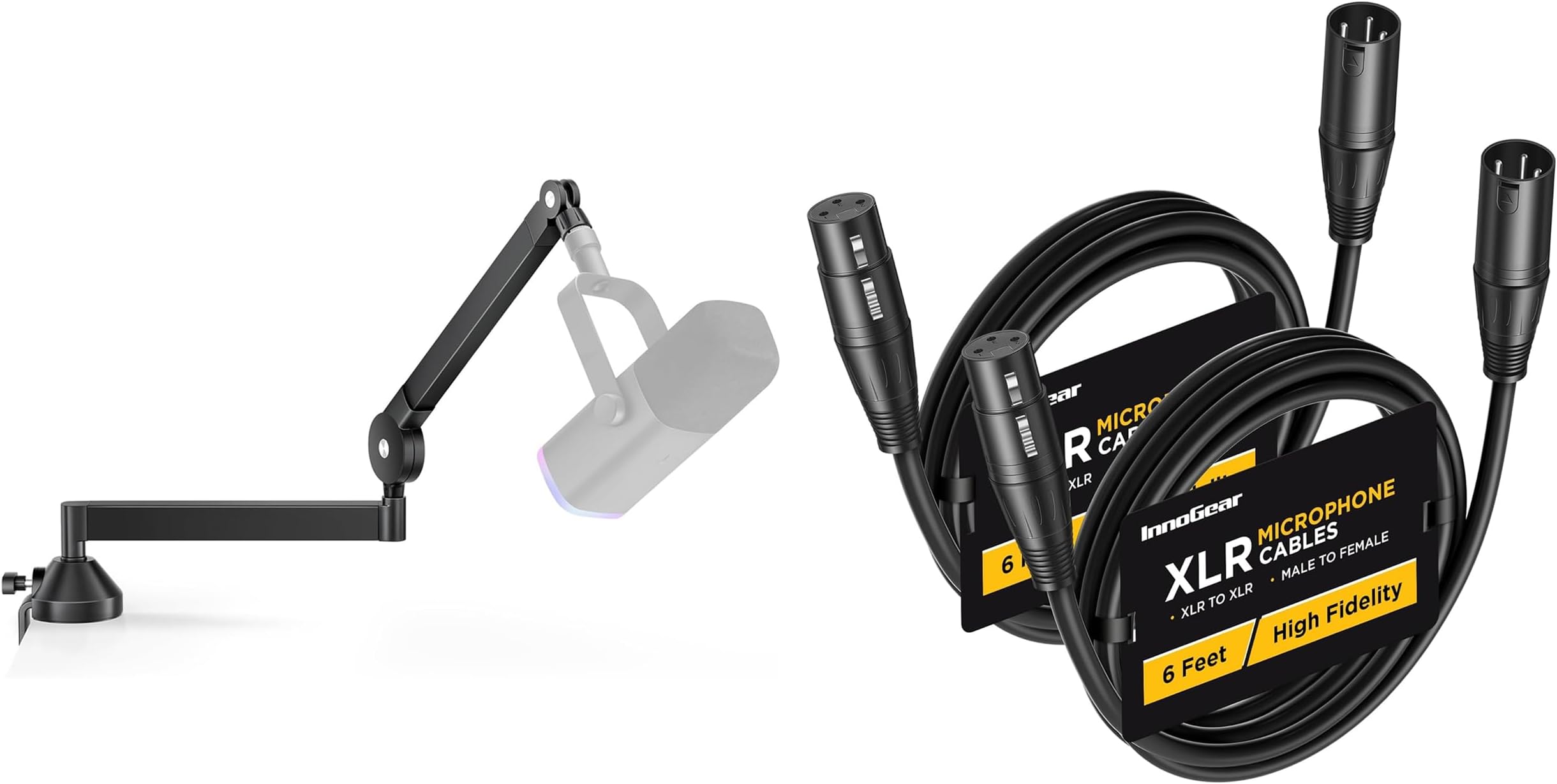 Amazon.com: InnoGear Low Profile Mic Boom Arm with 2 Pack XLR ...