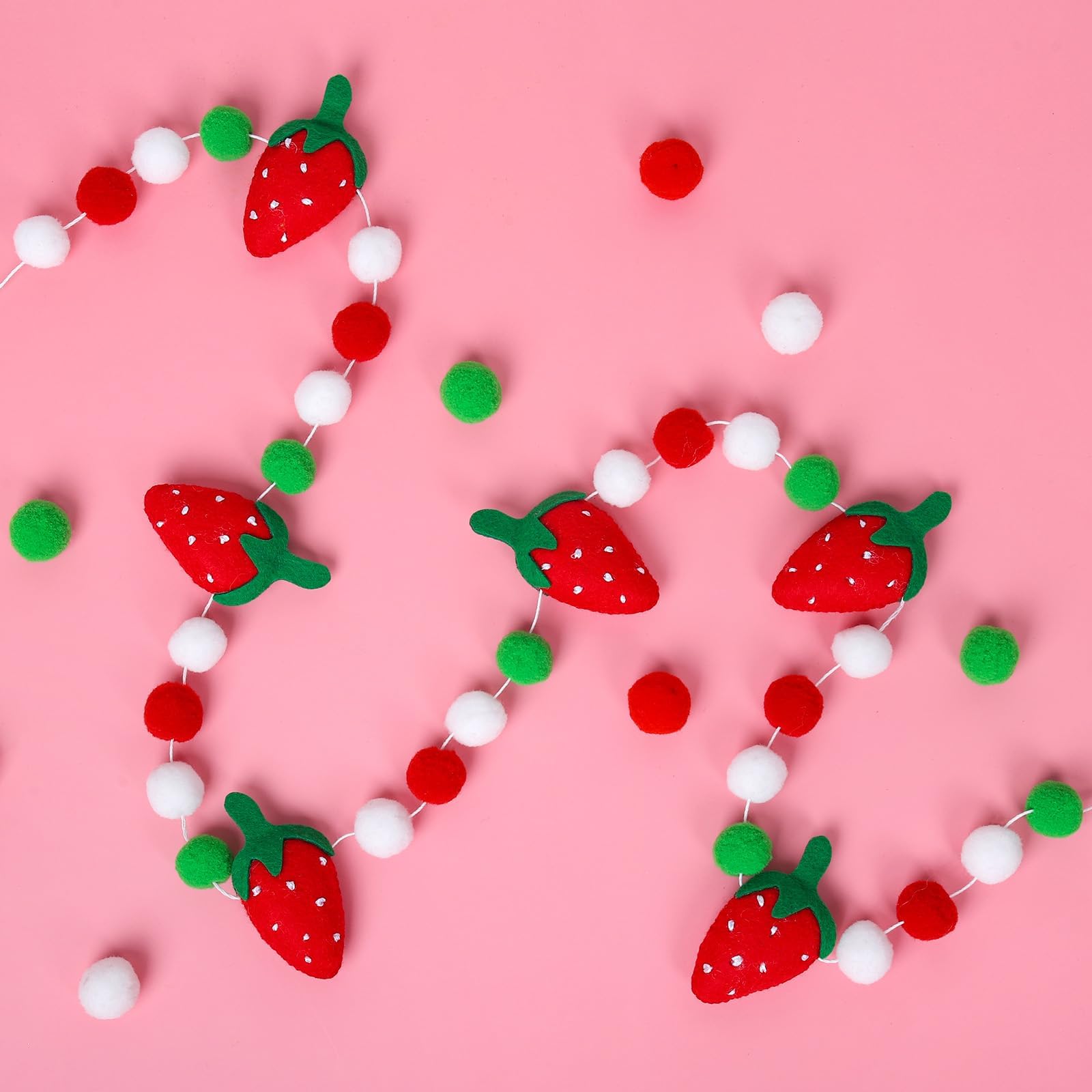 Amazon.com: JOYMEMO 5 Pieces Strawberry Pennant Banners - Pre-Strung ...