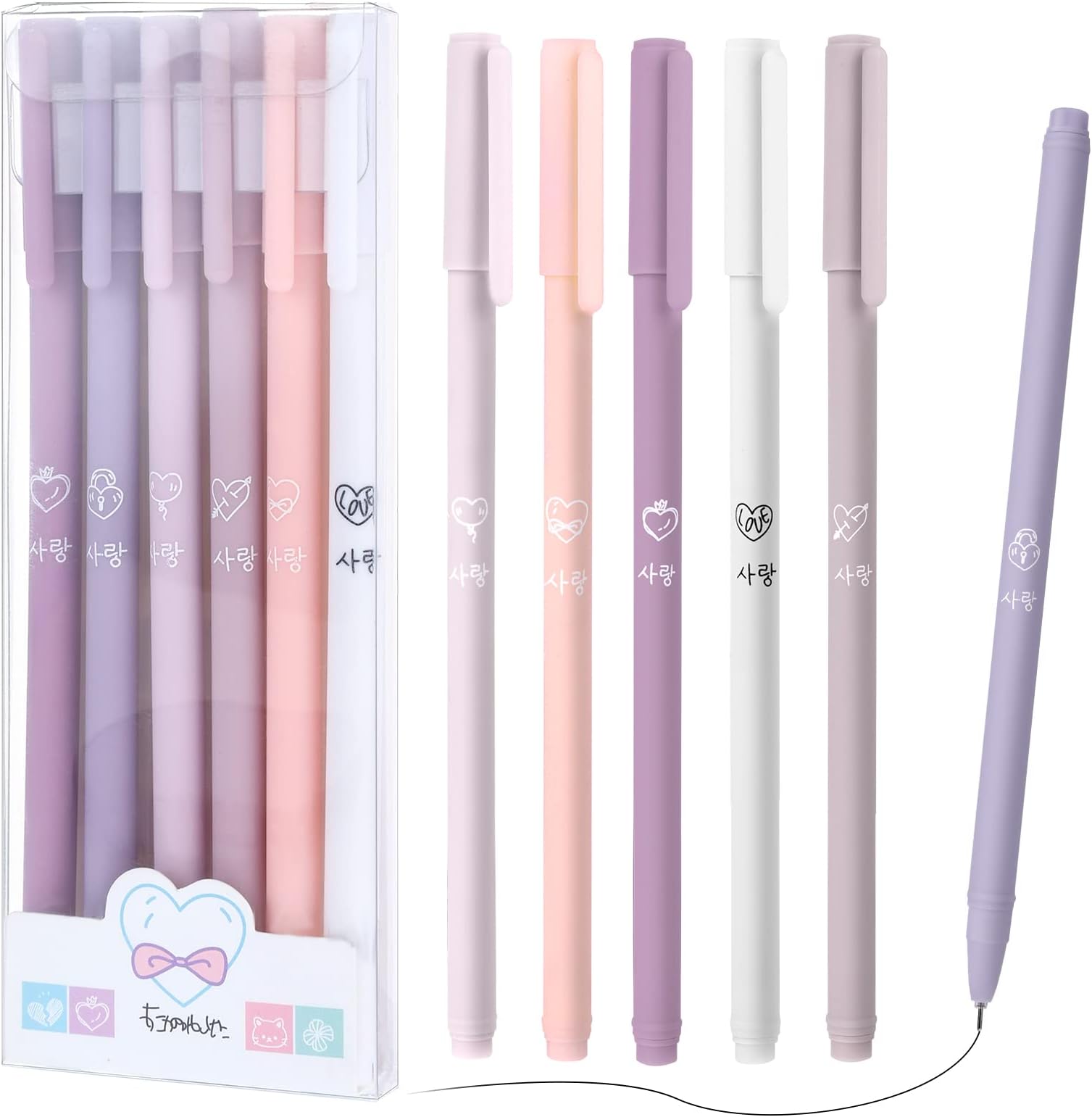 Amazon.com: TIESOME Black Gel Pens, 6 Pack Quick Drying Ink Ballpoint ...