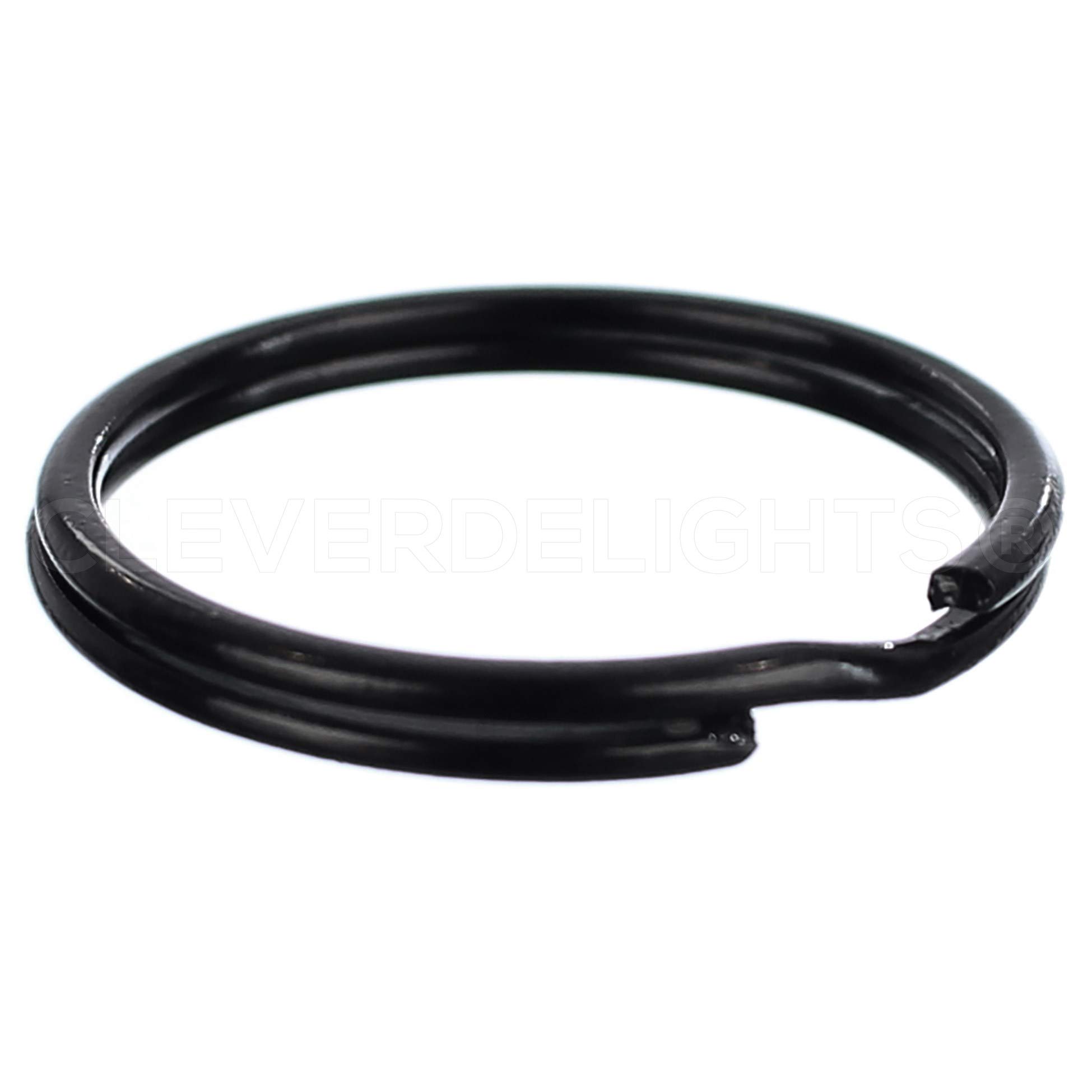 Amazon.com: CleverDelights 1" Key Rings - Dark Black Color - 50 Pack ...