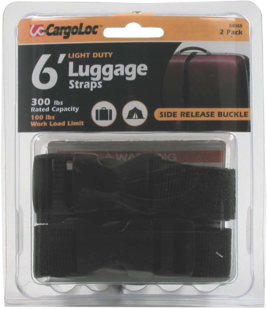 CargoLoc 84048 Lashing and Luggage Straps with Side Release Buckle, 1 ...