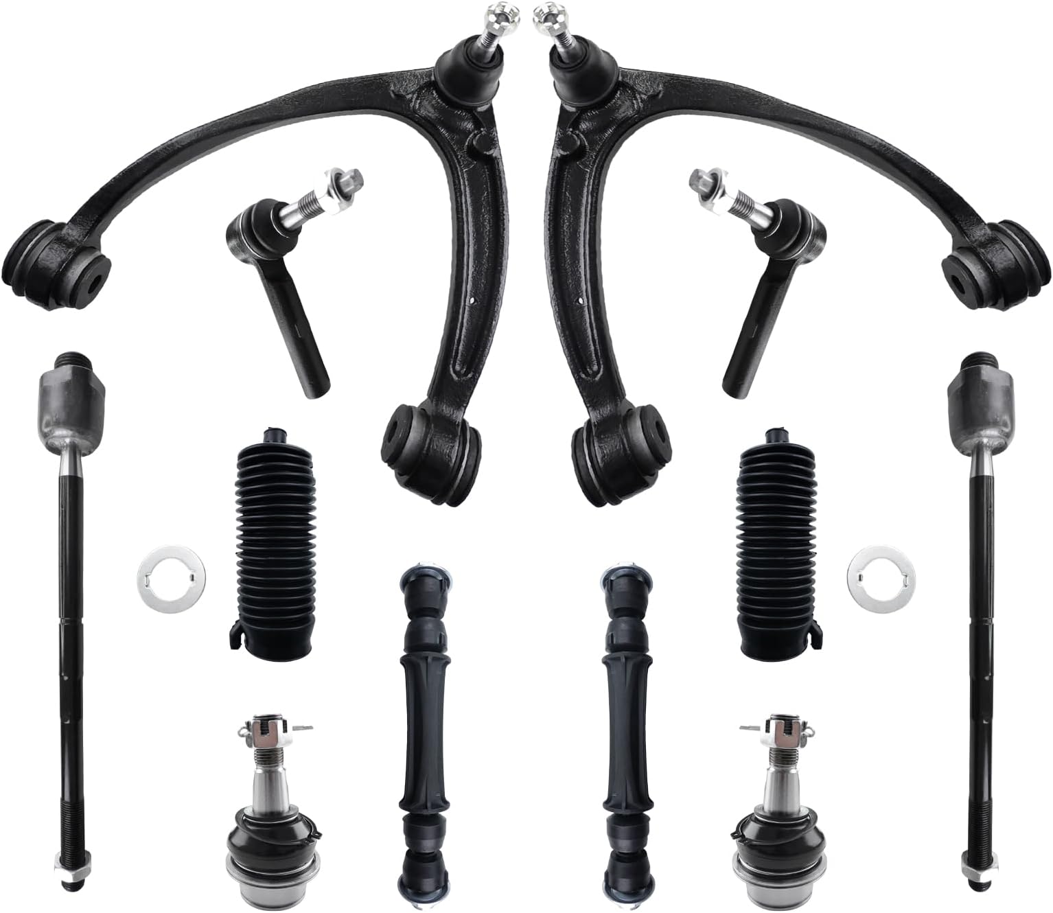 Amazon.com: HAWK BROTHER 12pcs Suspension Kit Front Control Arm Ball ...