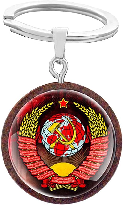 Vintage USSR Soviet Badges Sickle Hammer Wooden Keychain Vintage Men ...