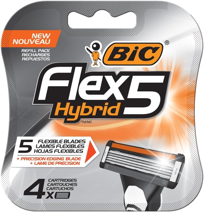 BIC Flex5 Hybrid 5 Blade Razor Refills, 4-Count : Amazon.com.mx: Belleza