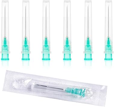 Amazon.com: JIBENGAO 21 Gauge Needles 1 inch (21g 25mm), 100Pcs Individually Wrapped Lab Needles ...