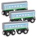 Orbrium 3 Pcs Large Wooden Railway Express Coach Cars, Fits Thomas The ...