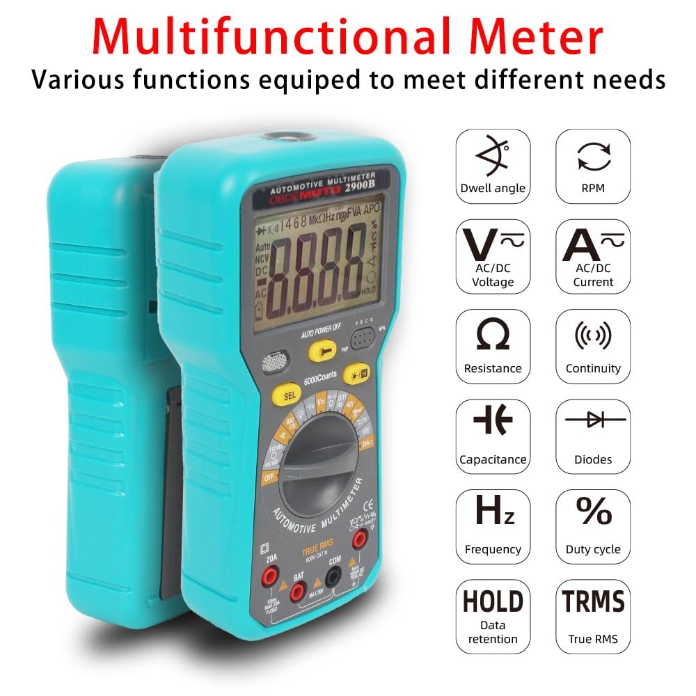 Snapklik.com : Digital Multimeter Tester TRMS 6000 Counts RPM Non ...