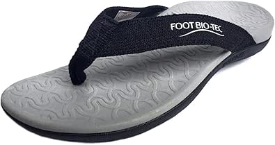 FOOT BIO TEC Stream Black Orthotic Thong Sandals (5) : Amazon.com.au ...