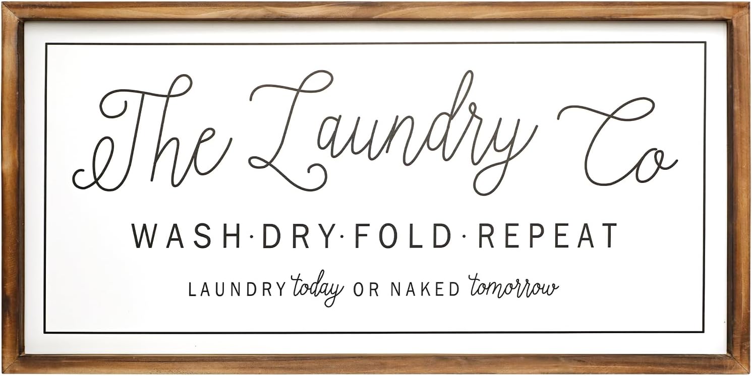 Amazon.com: UPPER DECOR Large Laundry Sign for Laundry Room Decor 24''× ...