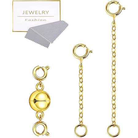 Amazon.com: Magnetic Necklace Extender: Gold Necklace Bracelet Extender ...