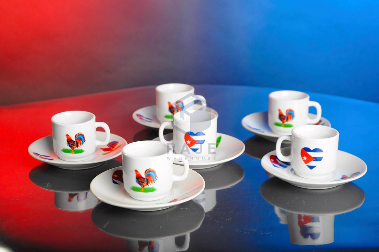 Amazon.com | Cuban Flag Rooster Expresso Cup Set Set Cubano Bandera ...