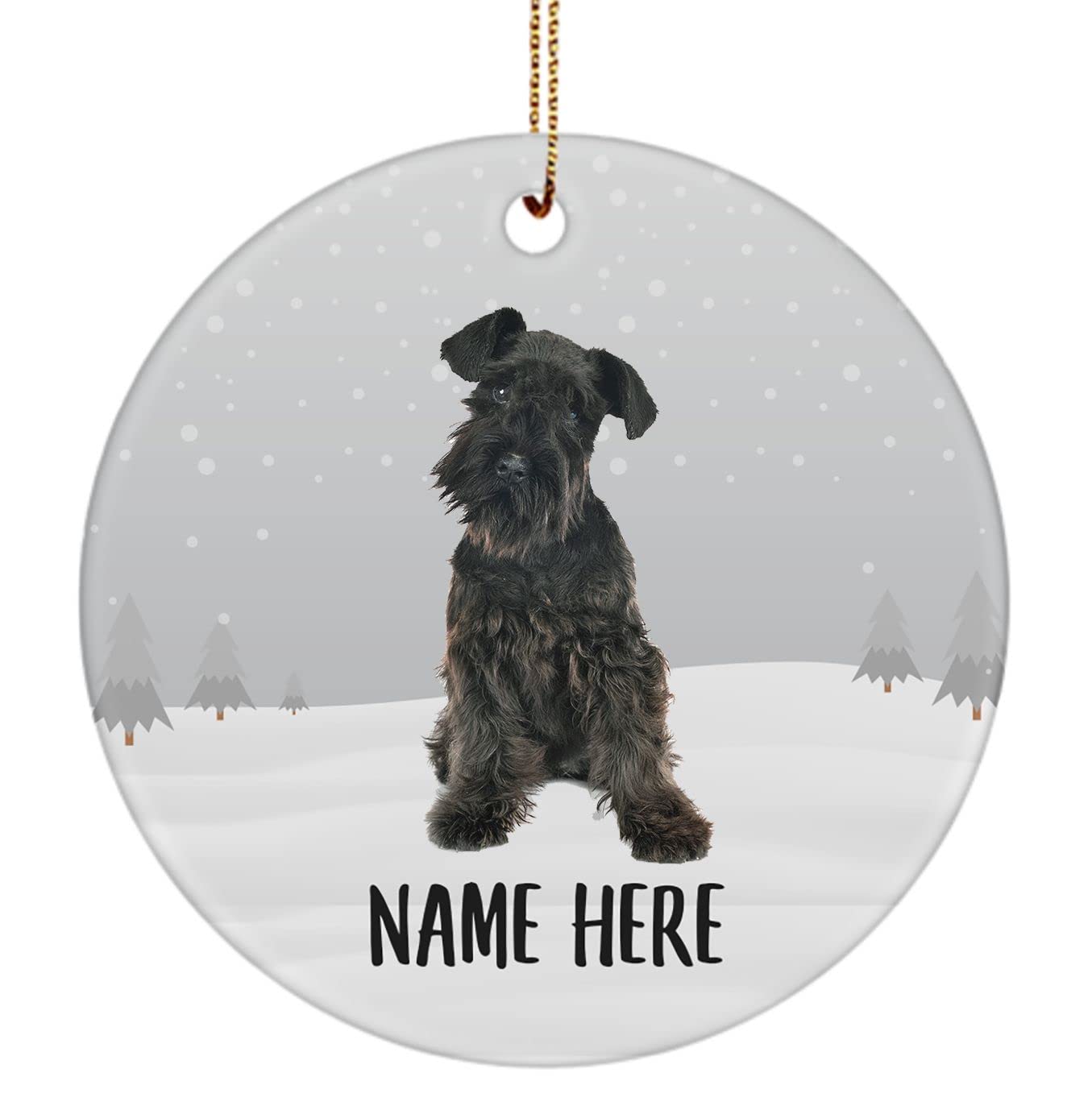 Amazon.com: Personalized Name Miniature Schnauzer Sitting Black ...