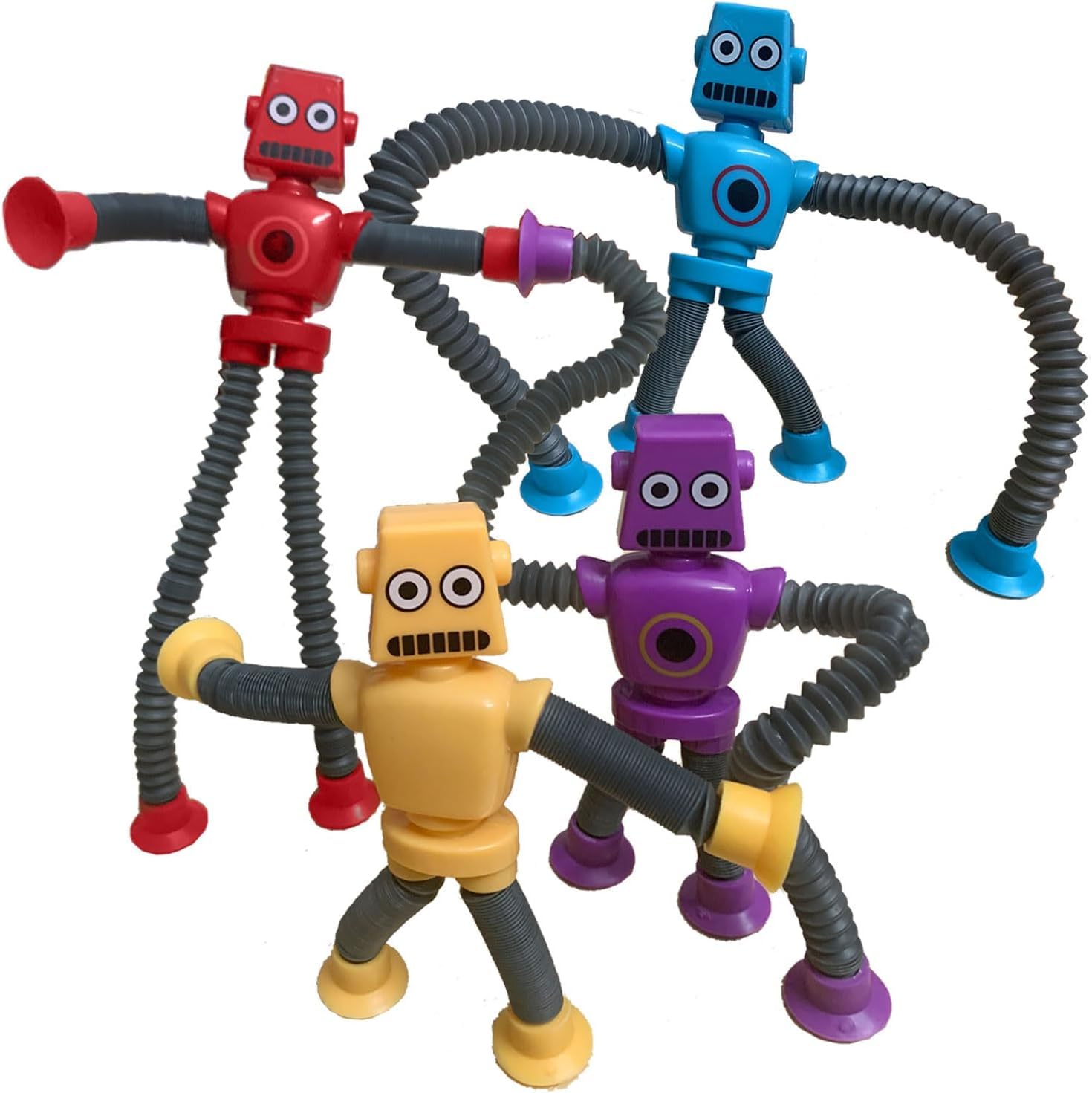 Pop Tubes Robot Toy, Fidget Toys Telescopic Suction Cup Robotics Autism ...