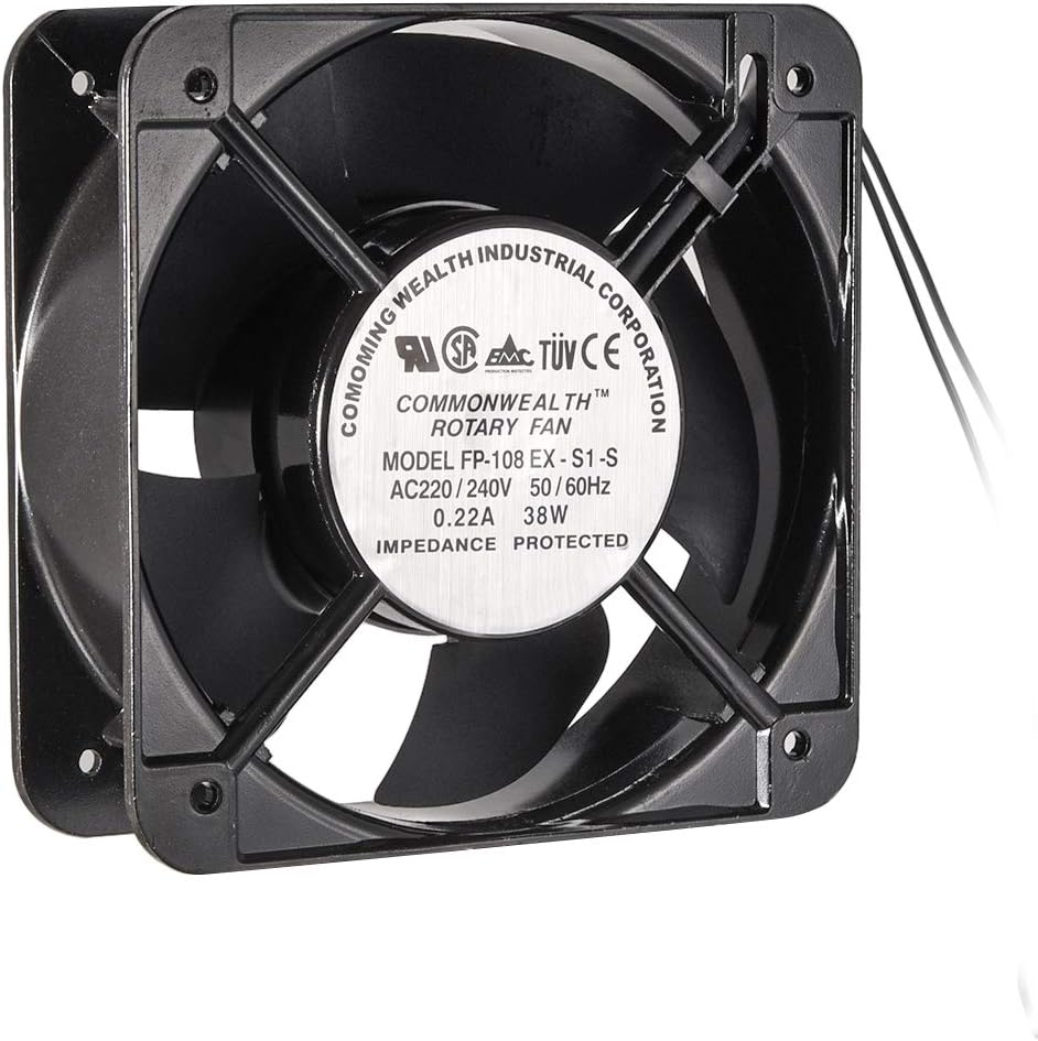 uxcell Cooling Fan 150mm x 150mm x 50mm FP-108 AC 220/240V 0.22A Long ...