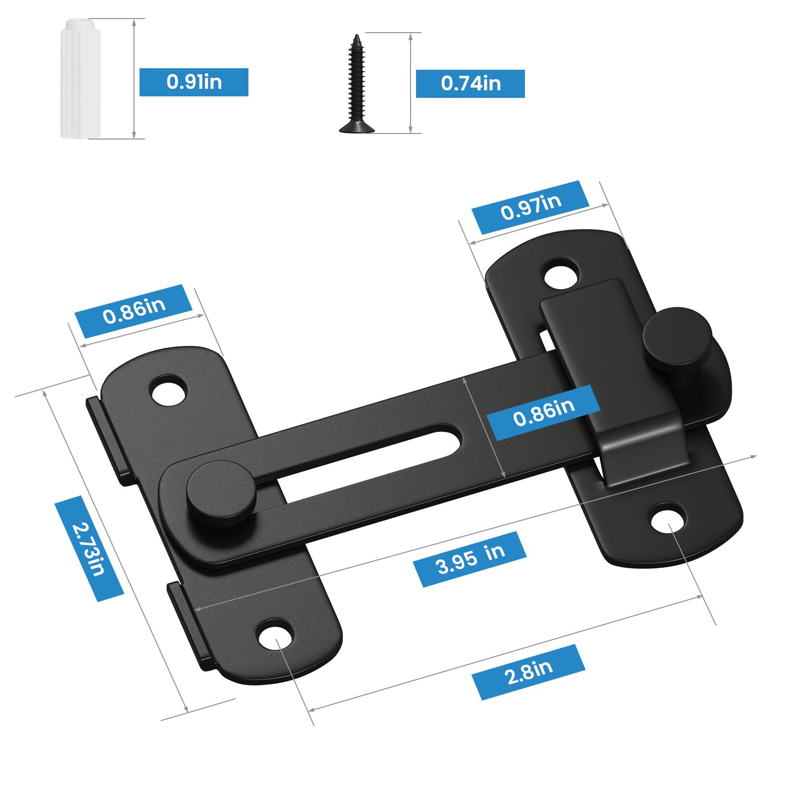 Snapklik.com : SMARTSTANDARD Barn Door Lock, 180 Degree Barn Door Latch ...