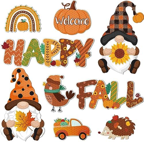 Amazon.com: Copkim 9 Pieces Fall Magnets Gnomes Pumpkin Rainbow Truck ...